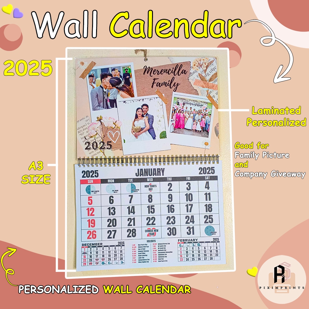 Personalized and Anime Wall Calendar (Laminated)(Double Loop Ring Bind ...