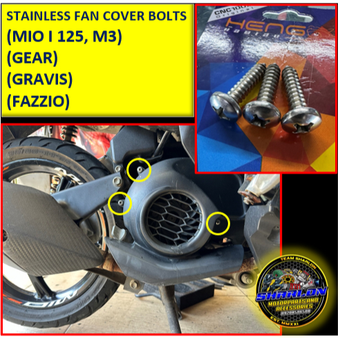 Stainless Fan Cover Bolts for YAMAHA MIO i 125, M3, GRAVIS, MIO GEAR ...