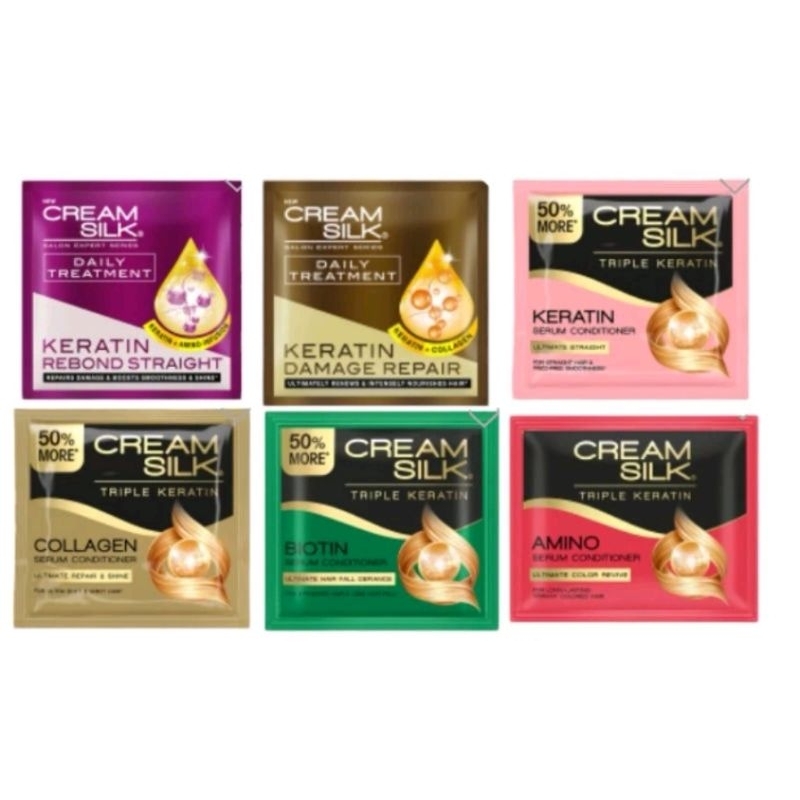 CREAMSILK TRIPLE KERATIN BIOTIN SERUM CONDITIONER SACHET 15ML | Shopee ...