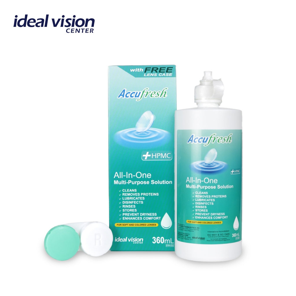 Accufresh All in One Multi Purpose Solution 90ml & 360ml (Free Contact Lens Case to 90ml & 360ml ...