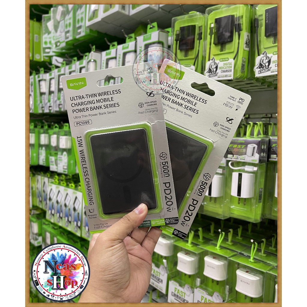BAVIN PC1095 5000mAh Ultra Thin 15W Magnetic Wireless Powerbank Fast Charging PD Type-C 20W ...