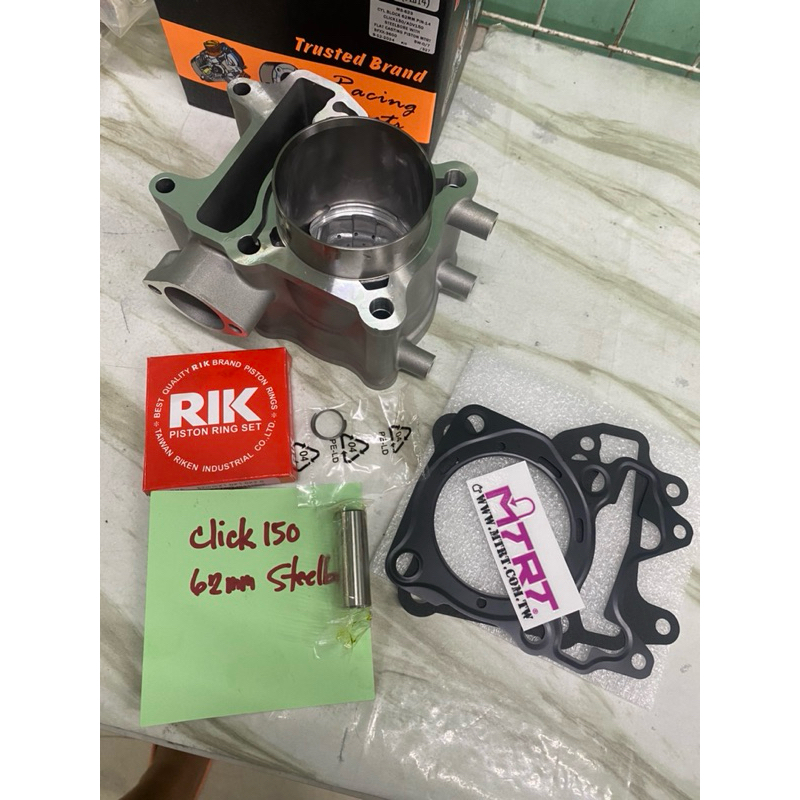 CYL BLOCK for CLICK150/ADV150 62MM STEEL BORE w/Flat piston MTRT (200KM ...