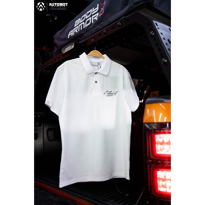AUTOBOT SCRIPT POLO (WHITE) | Shopee Philippines
