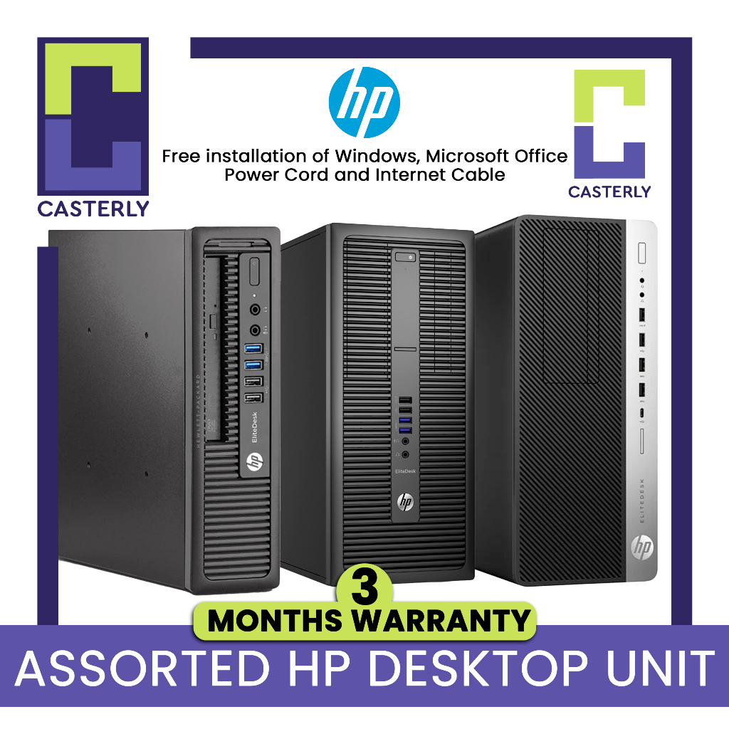ASSORTED HP Desktop Unit Intel i3 with 4GB DDR3 | DDR4, 128 SSD ...