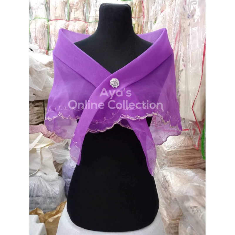 Filipiniana Alampay/ Shawl Embroidery Design (Brooch not included ...