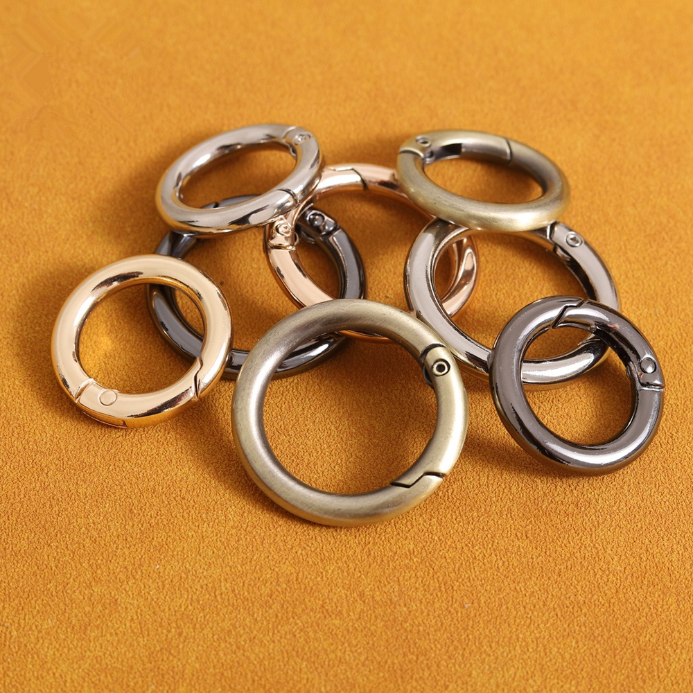 2Pcs Metal Spring Gate O-Ring Openable Keyring Leather Craft Bag Belt ...