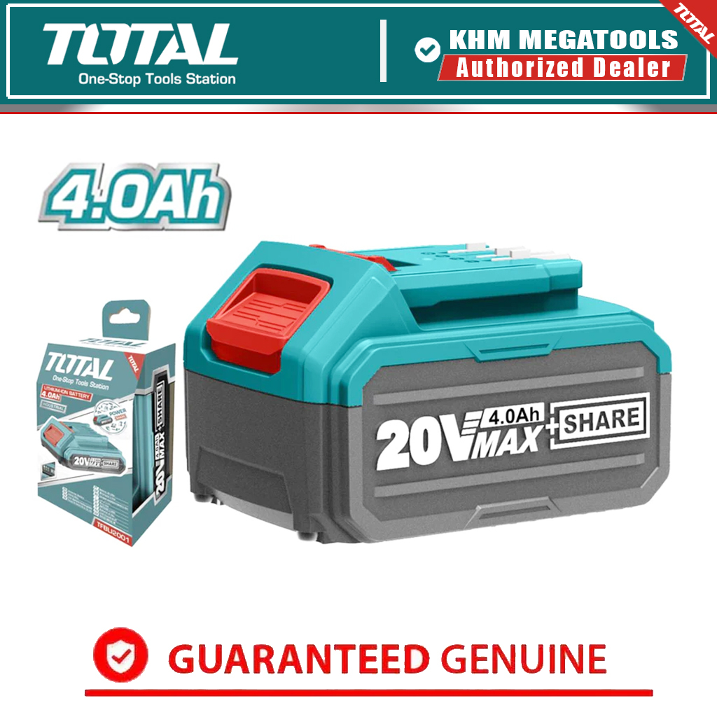 Total TFBLI2002 20V 4.0Ah Lithium-Ion Battery •khm megatools• | Shopee ...