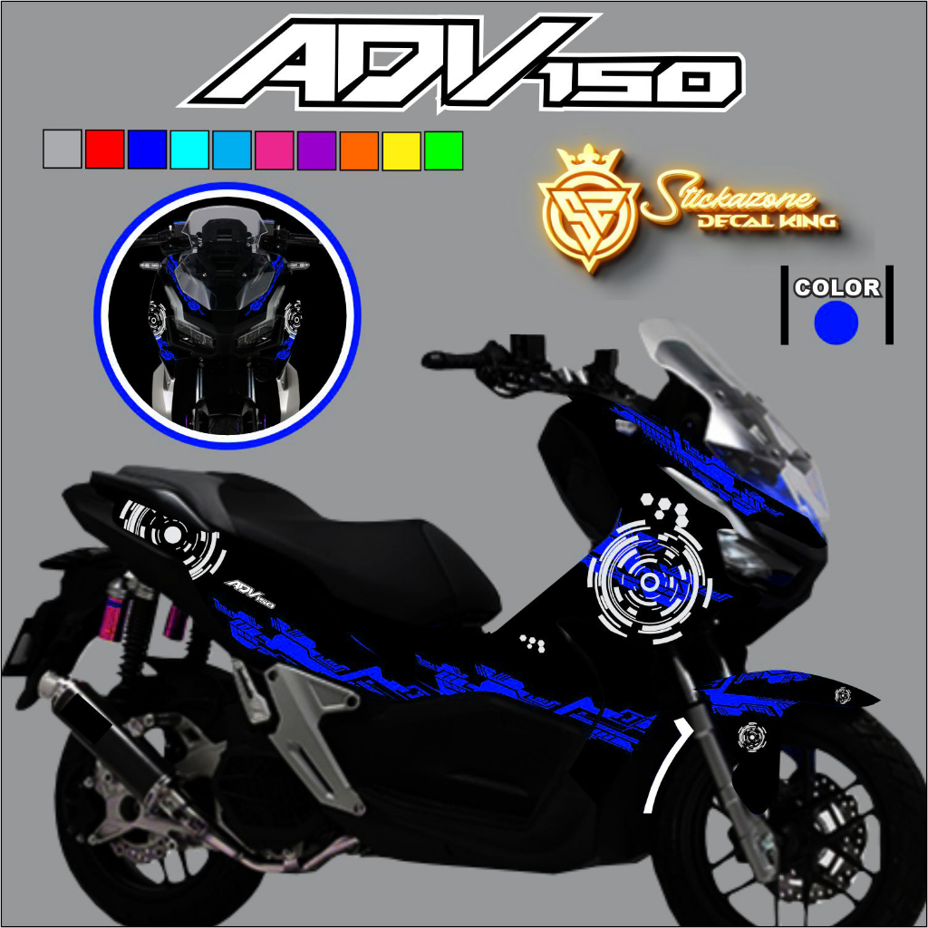 HONDA ADV 150 CIRCUIT DESIGN FULL STICKER DECALS PRINTED LAMINATED ...