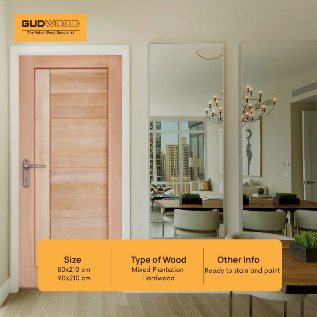 Matimco Gudwood Solid Engineered Wood Door 70x210 / 80x210 / 90x210 ...
