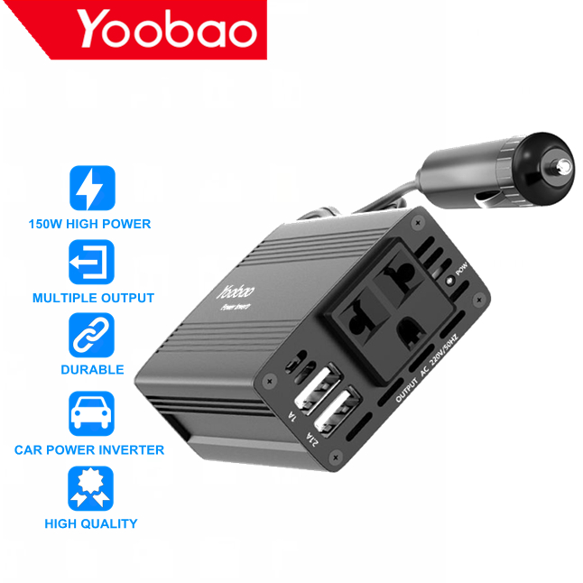Yoobao 150W 220V AC Socket Output and 3.1A USB Output 12V Smart Power ...