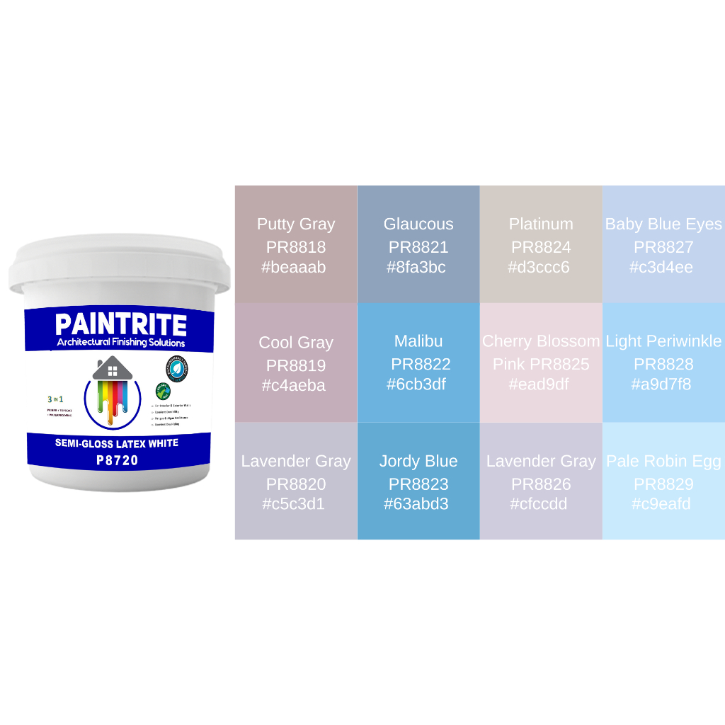 Paintrite Gloss Latex Paints 4L Color Palette #11 | Shopee Philippines