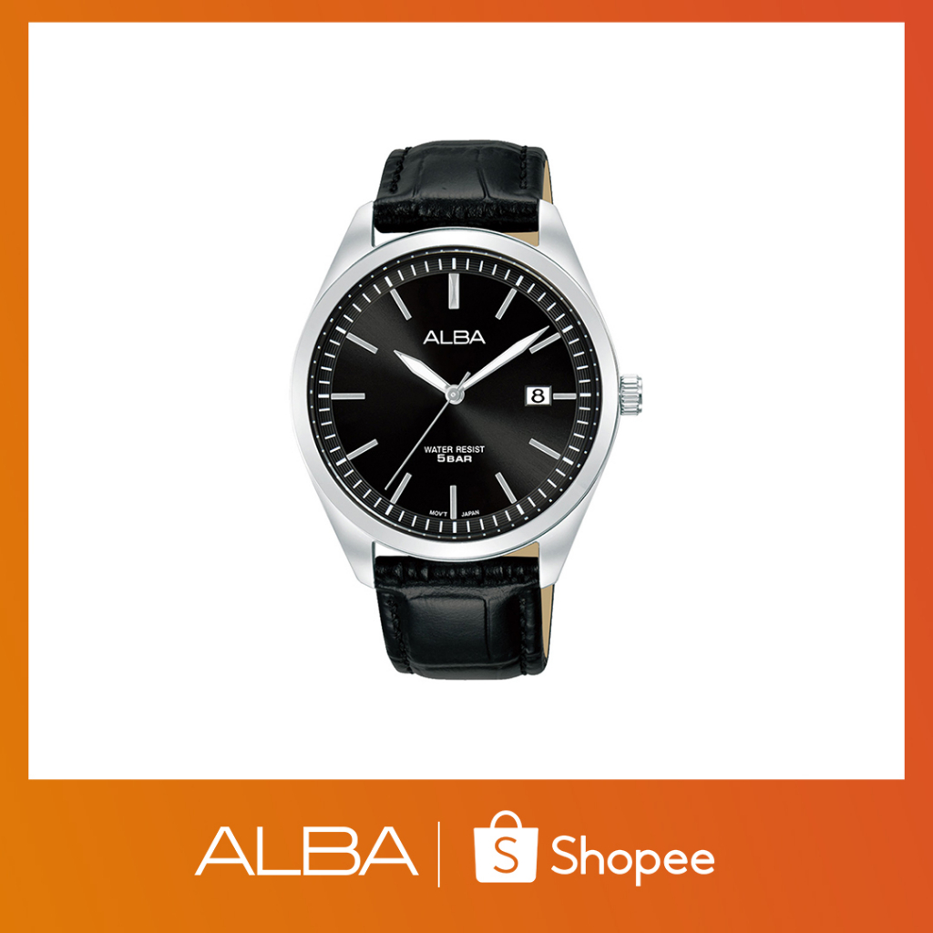 ALBA Philippines AS9S27X1 Black Dial Black Leather Strap Men's Quartz ...