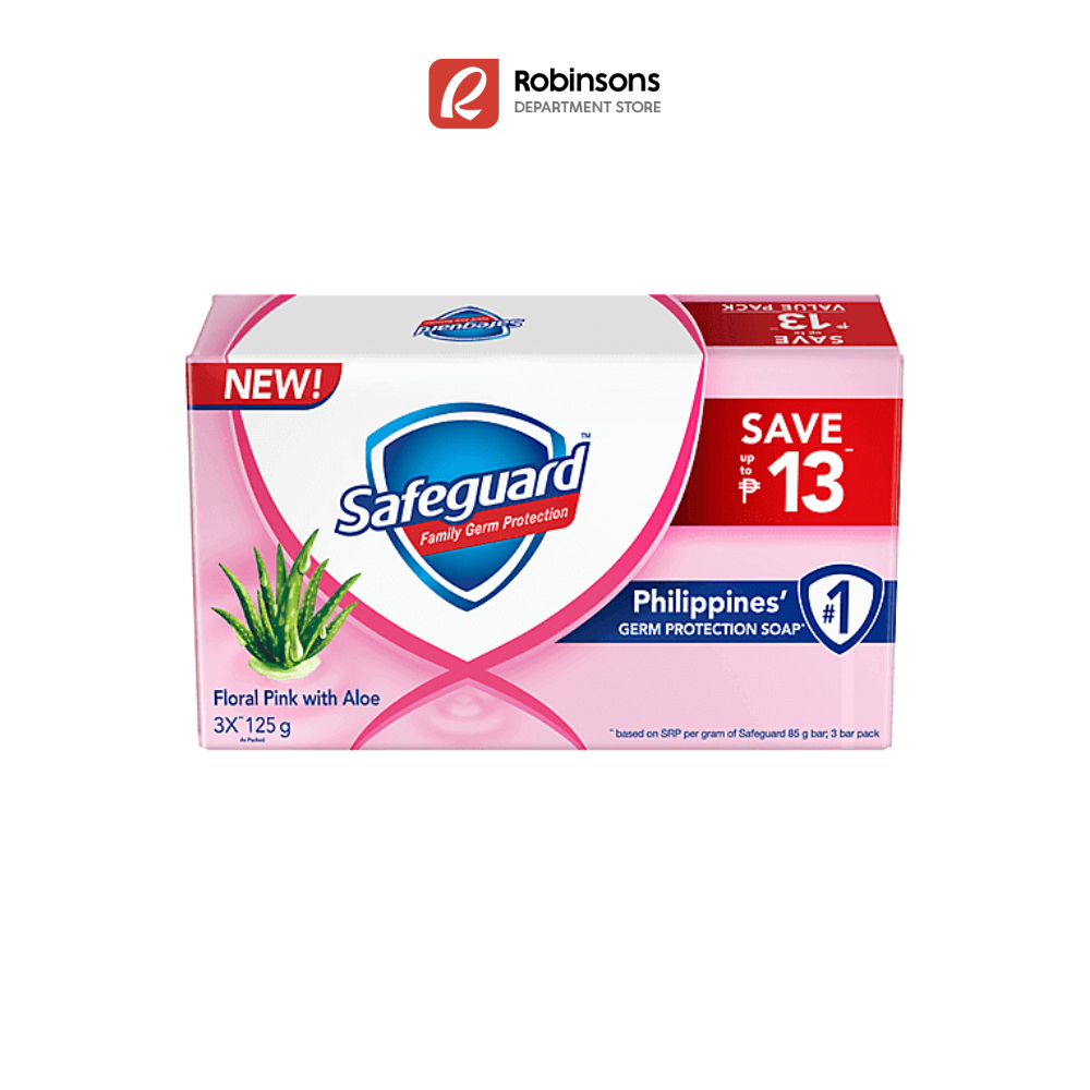 Safeguard Floral Pink with Aloe Bar Soap 125g x 3 | Shopee Philippines