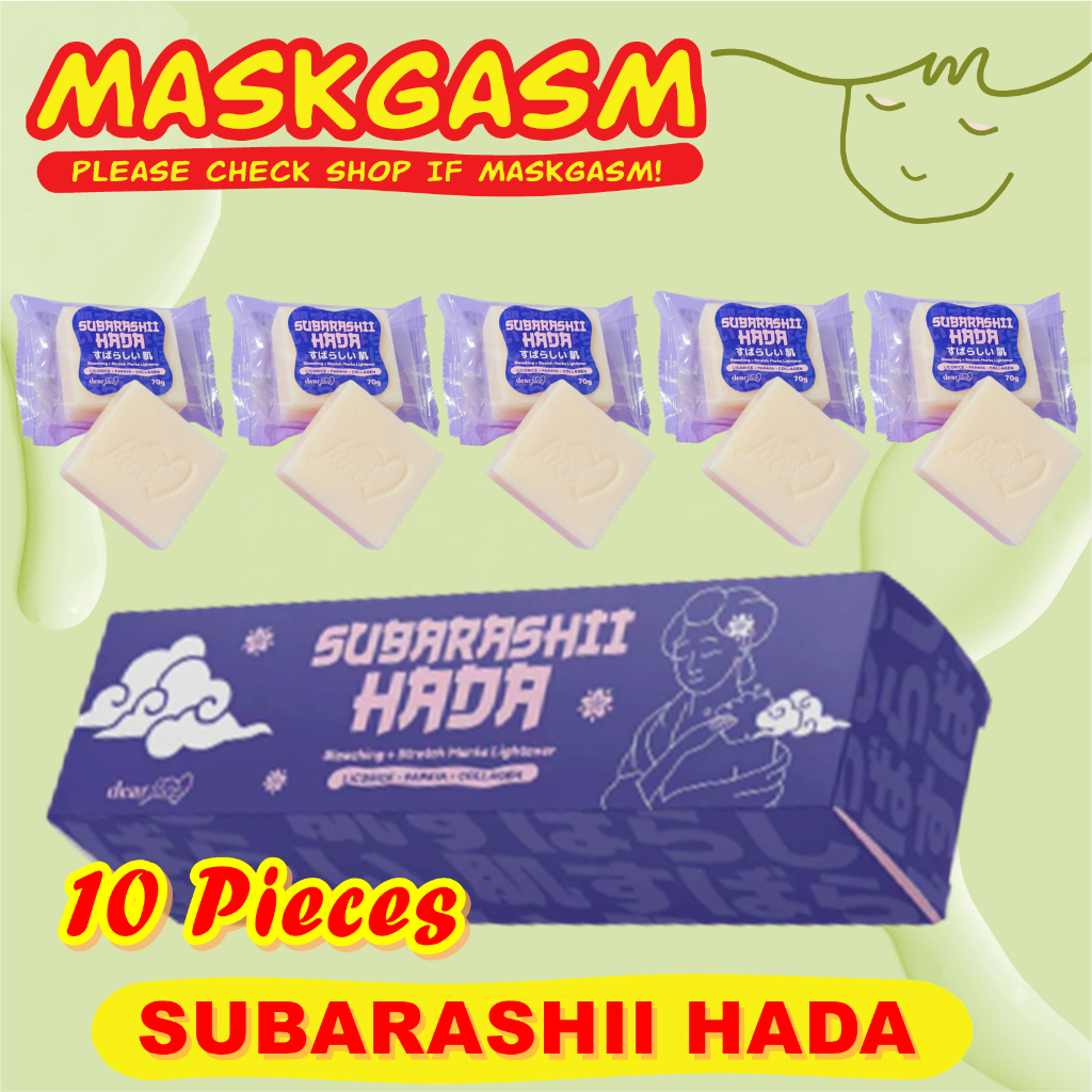 1 Pack 10 Pieces Dear Face Subarashii Hada Intense Whitening Soap