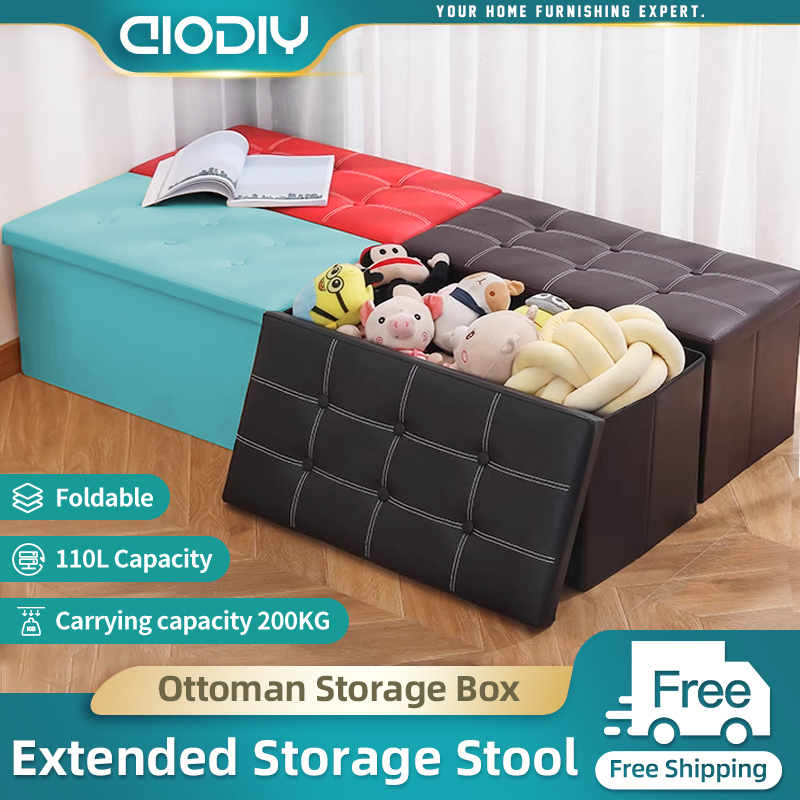 AIODIY Rectangular storage stool sit adult sofa folding storage chair ...