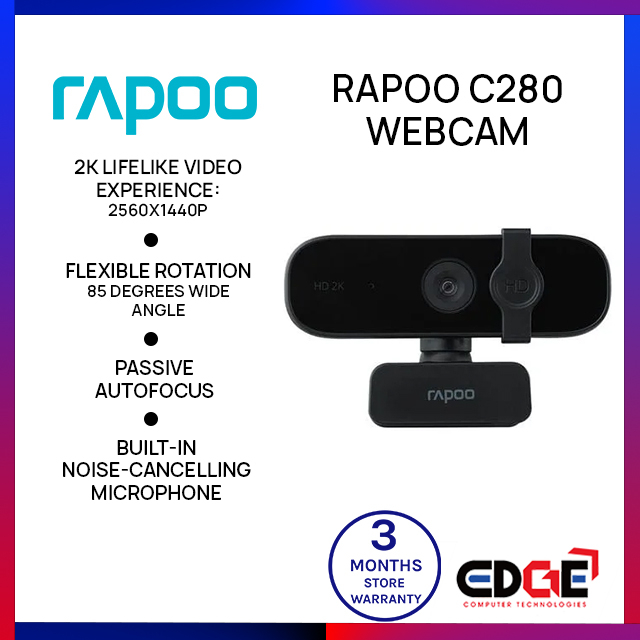 EDGE | RAPOO C280 2k QHD 2560x1440 Webcam | Shopee Philippines