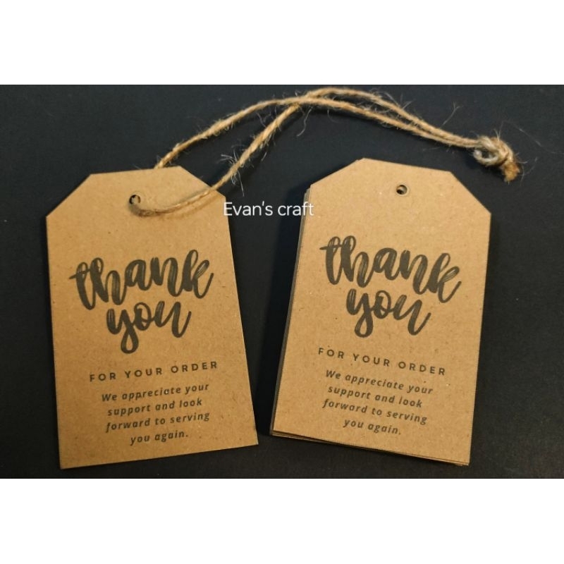 Thank you for your order tags 50pcs 3.5x2 inches | Shopee Philippines