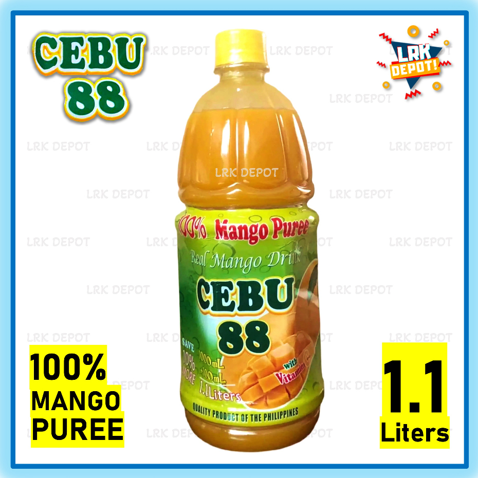 CEBU 88 100% Natural Mango Puree - 1.1 Liters (Fruit Juice, Shakes ...