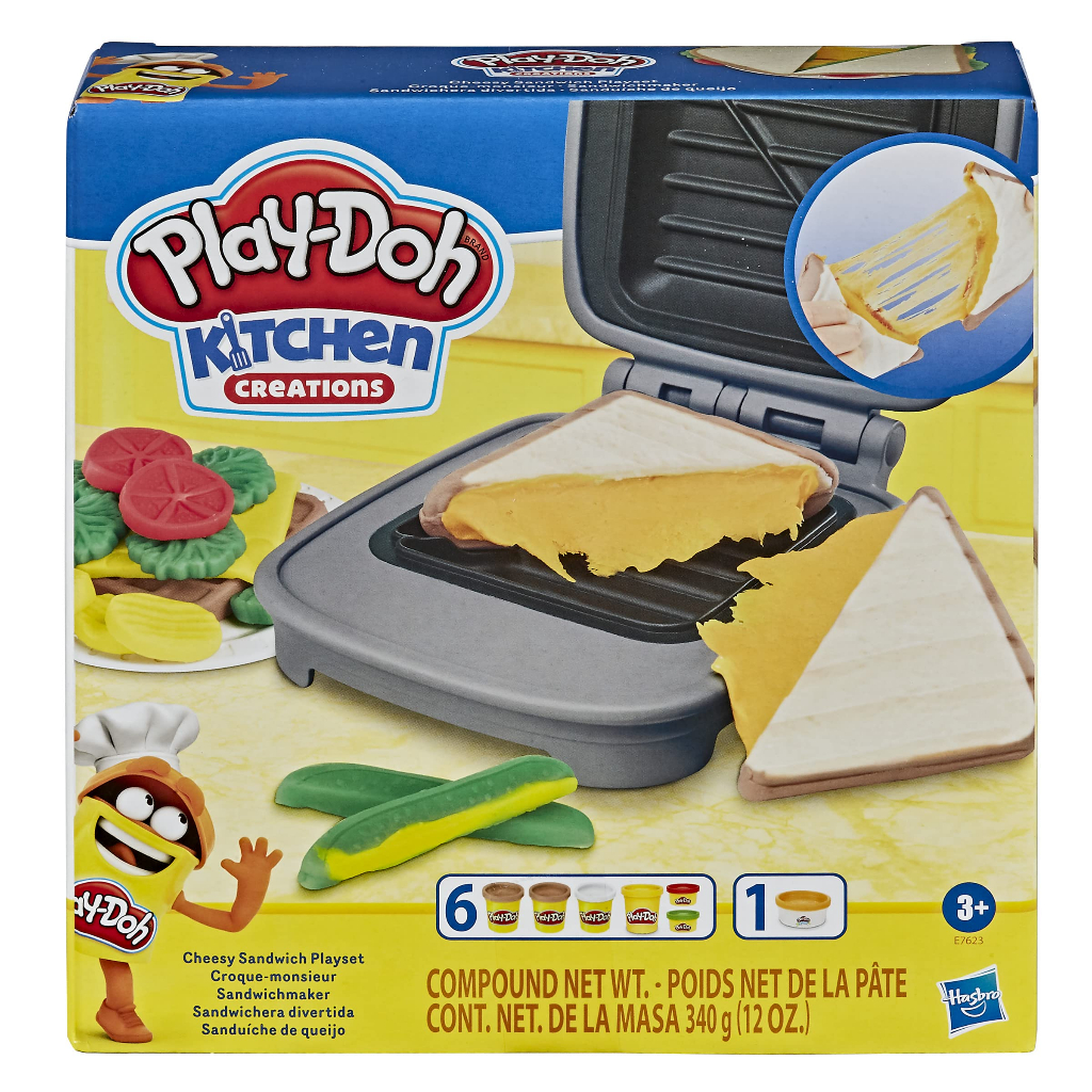 Authentic Play-Doh Kitchen Creations Cheesy Sandwich Play Food Set ...