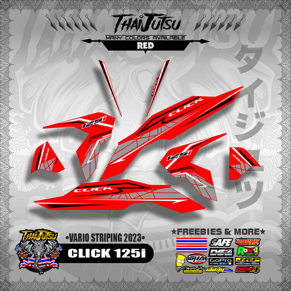 CLICK 125i STOCK V3 DECALS ( VARIO STRIPING 2023 )【ThaijutsuStickers ...