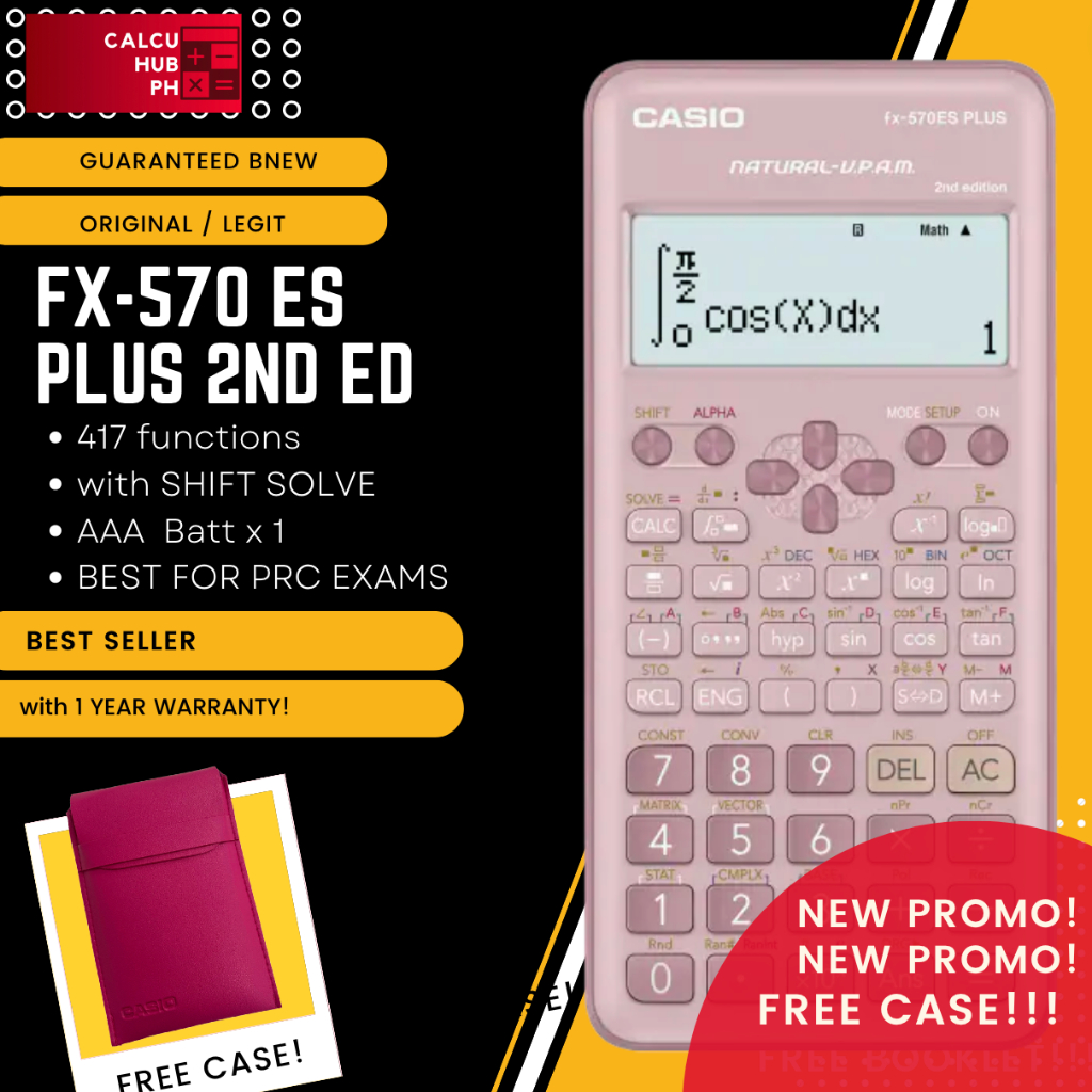 CASIO FX570ES PLUS 2ND EDITION SCIENTIFIC CALCULATOR PINK ORIGINAL WITH ...