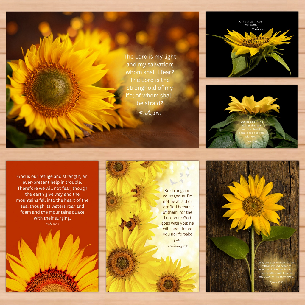 Sunflower Bible Verse Wall Decor Photo Laminated A4 size | Shopee ...