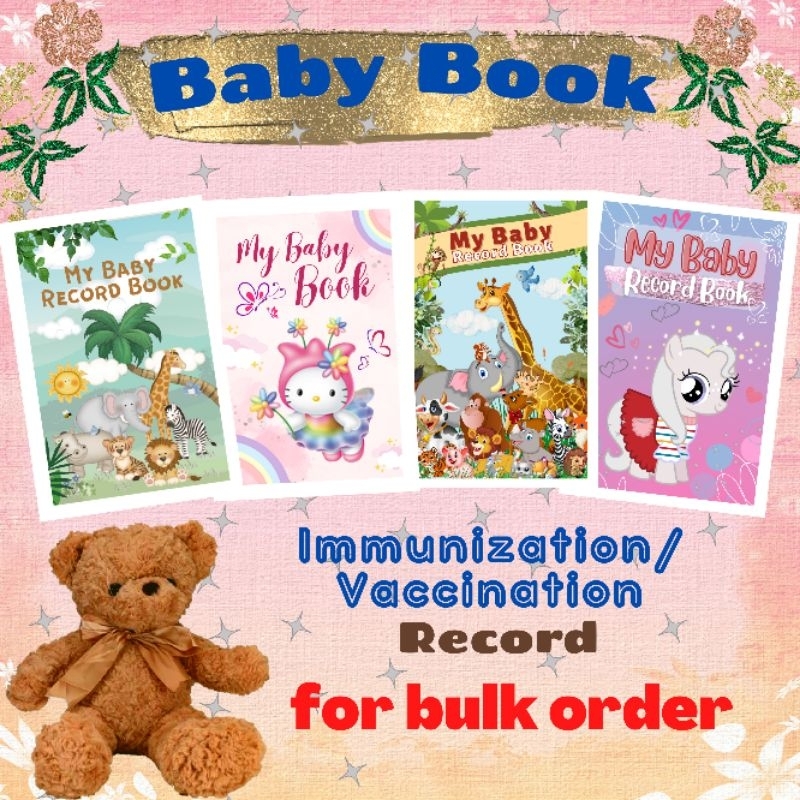 Colored Baby health Book (10 pcs.) 1 Bundle 2024 Immunization Schedule ...