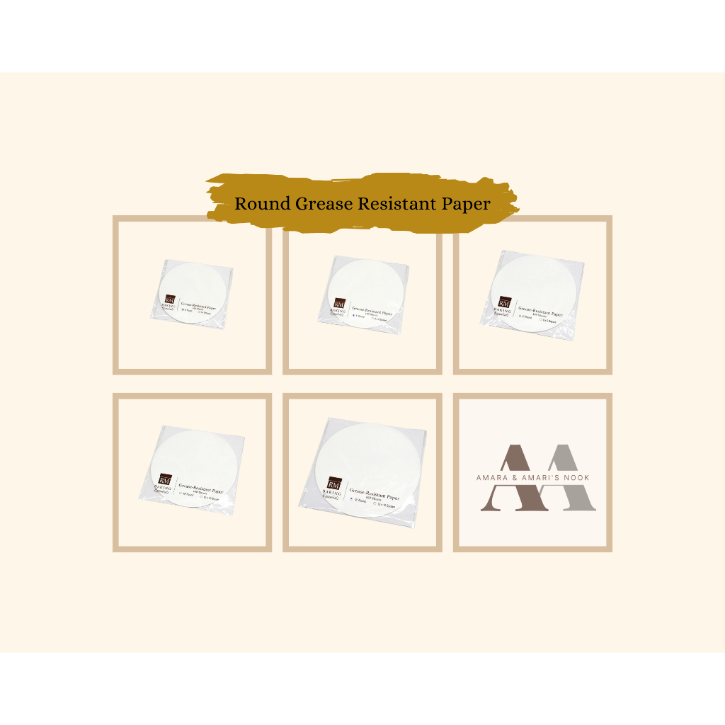 100 sheets - Round Pre-cut Grease Resistant Liners (Food liners ...