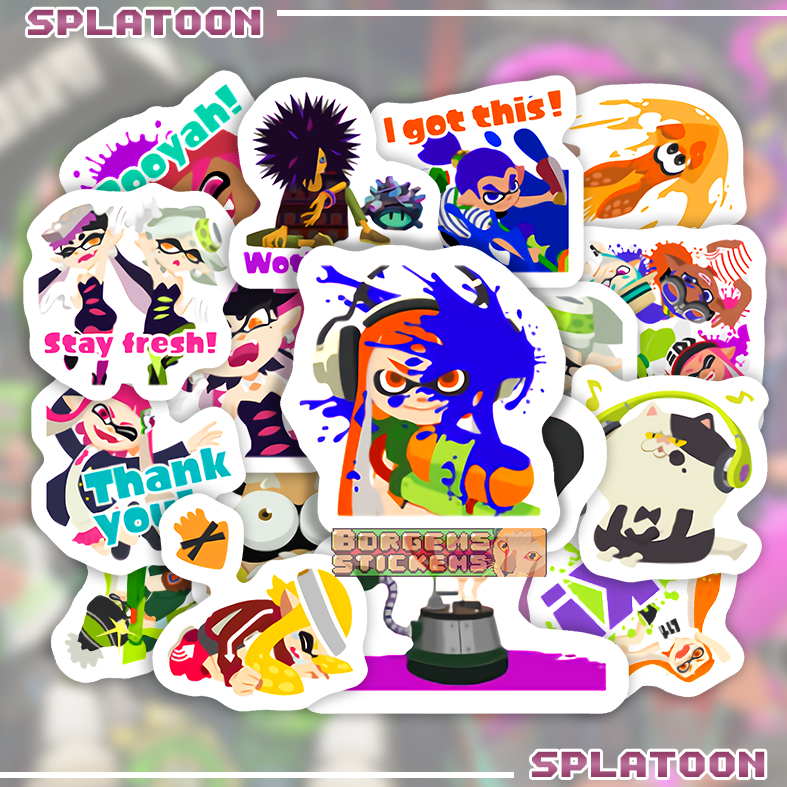 【16pcs】 Splatoon Inkling Injection emoji sticker sets - Vinyl ...