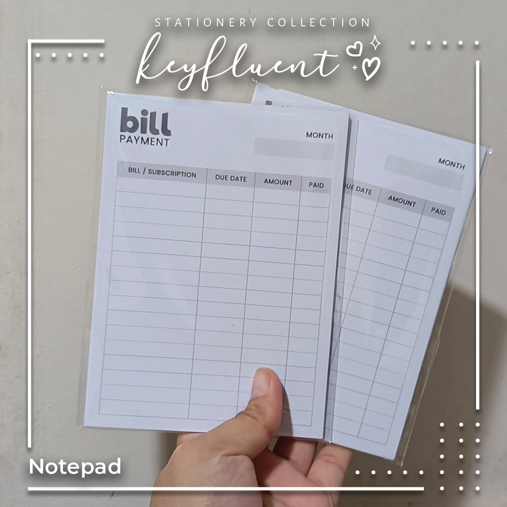 Bills Payment Notepad | Shopee Philippines
