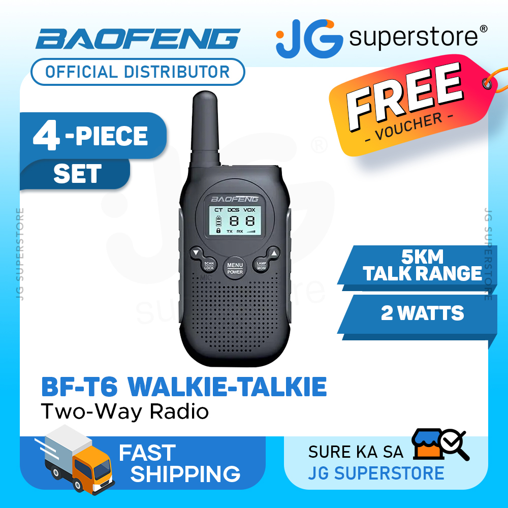 BaoFeng BF-T6 (Single & Set of 2/3/4) Walkie-Talkie UHF Transceiver 2W Two-Way Radio, 5km Talk ...