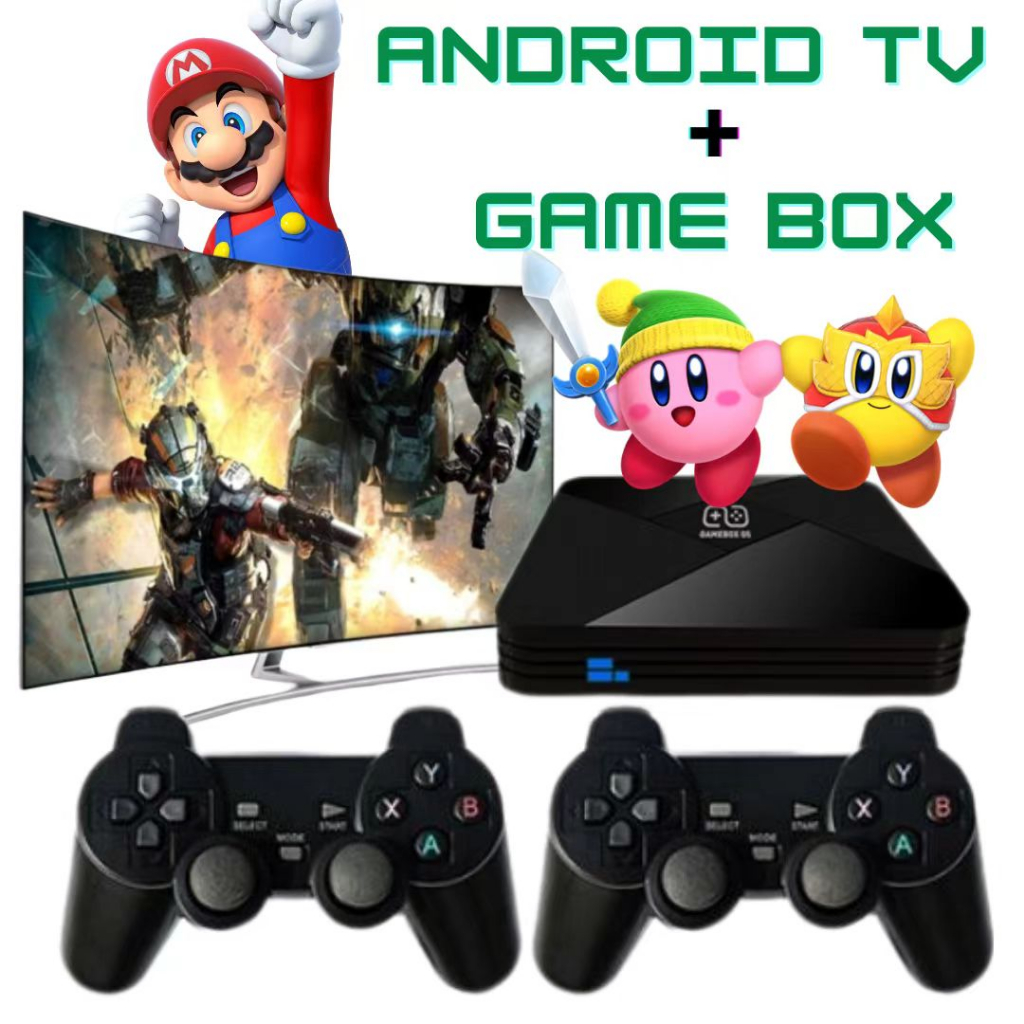 (Ready Stock)64GB Android TV box + GAME BOX G5 2in1 4K HD Game Console ...