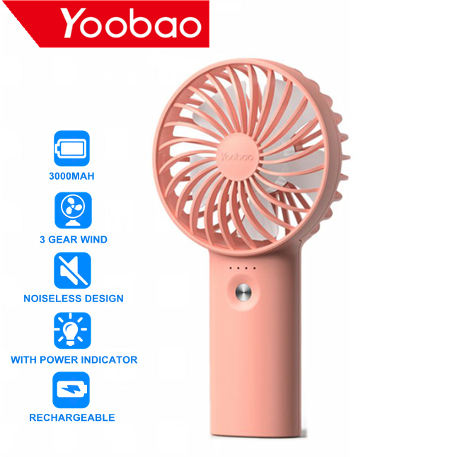 Yoobao F3 3000Mah Mini fan Rechargeable Handheld Fan with Handstrap ...