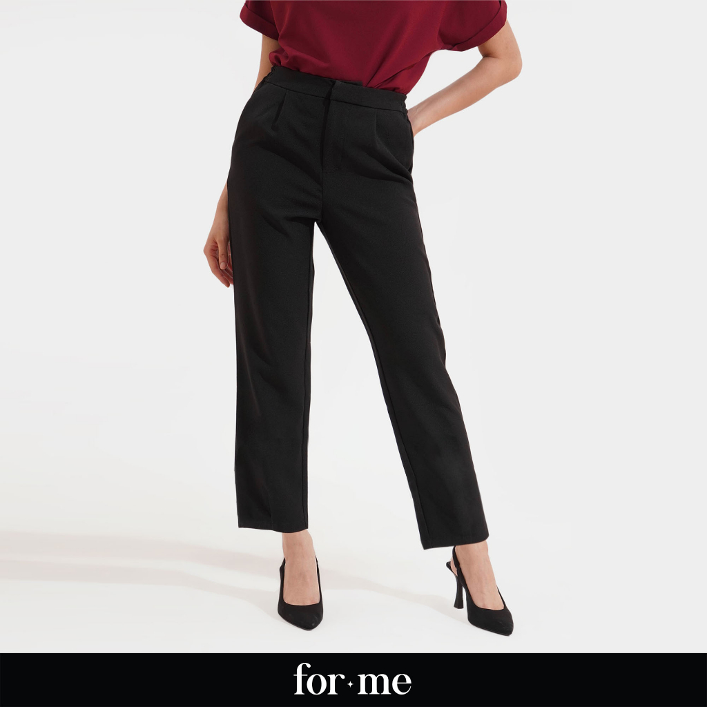 ForMe Fine Line Ankle Length Cozy Pants for Women (Black/Khaki ...