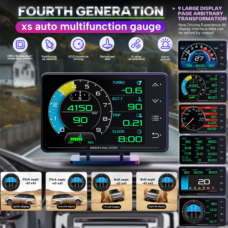 🇵🇭COD⚡XS OBD2 HUD Car OBD2+GPS+Slope Meter+Accelerometer digital ...