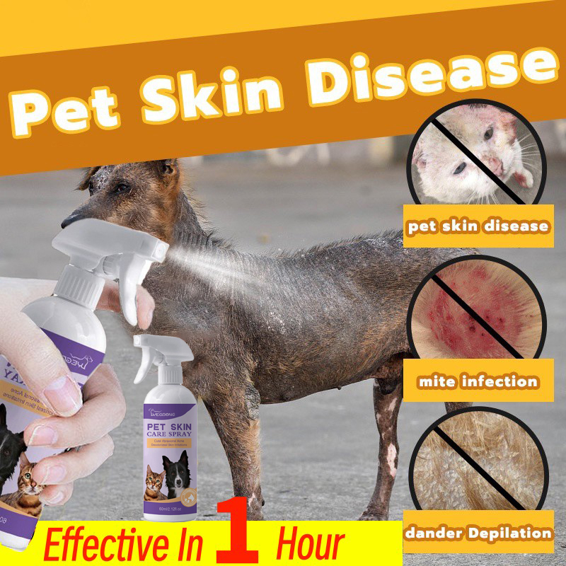 Yegbong Pet Skin Spray Relieves Itchy Skin For cats and dogs Remove ...