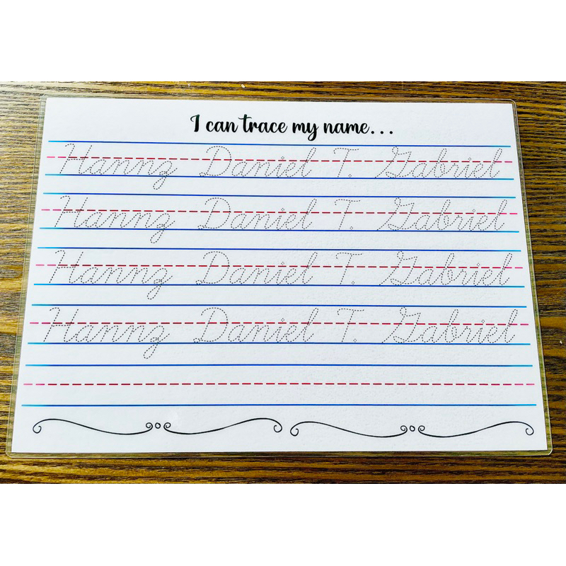 Cursive Name Tracing Practice Laminated Chart Reusable | Shopee Philippines