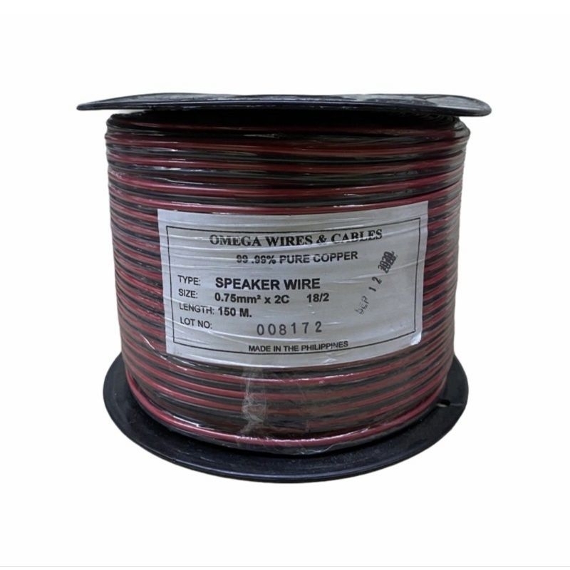 original omega /Boston pure copper speaker wire (red / black) per roll ...
