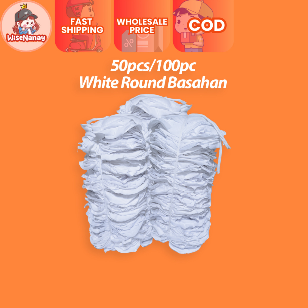 WiseNanay White Round basahan 50pcs and 100pcs Multipurpose pamunas ...