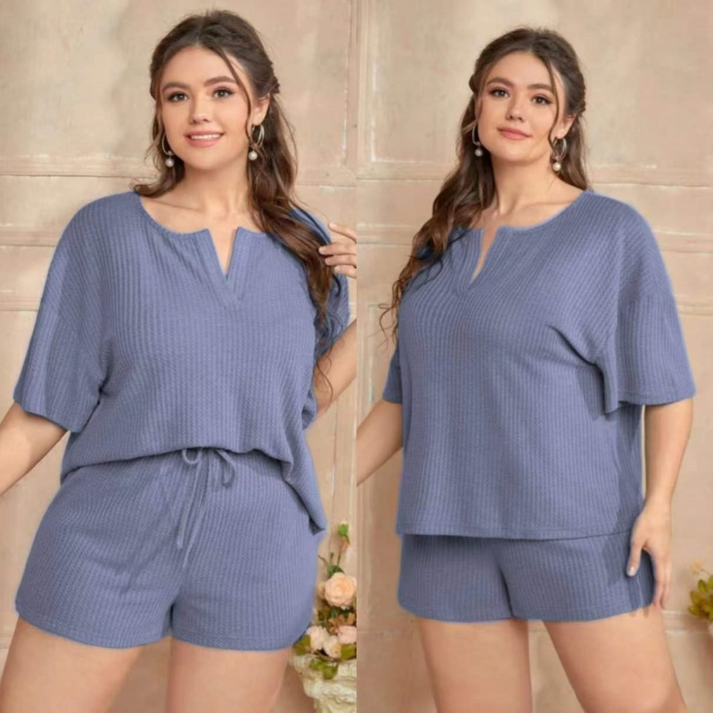 Plus size terno for woman casual set M-XL size Waffle Knit material ...