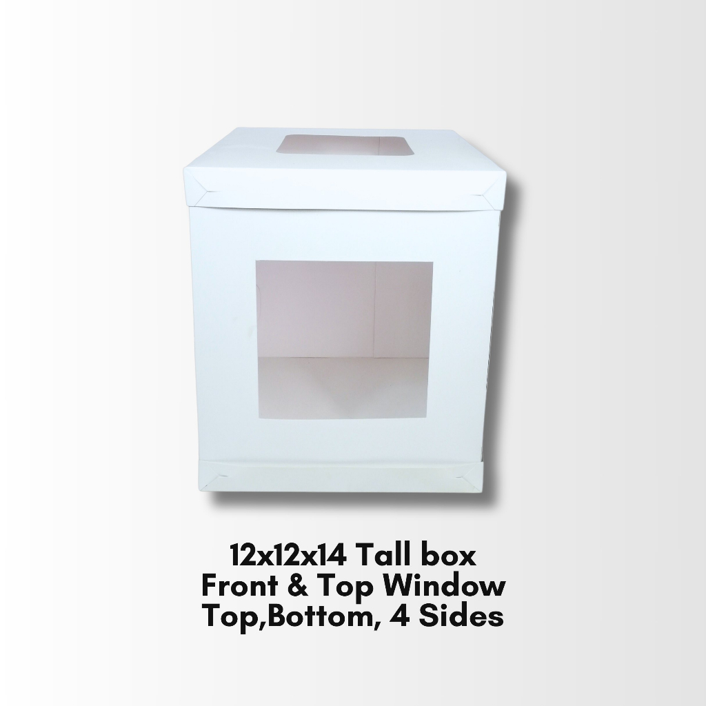Tall Cake Box 12x12x7 12x12x12 12x12x14 inches TOP & FRONT Window ...