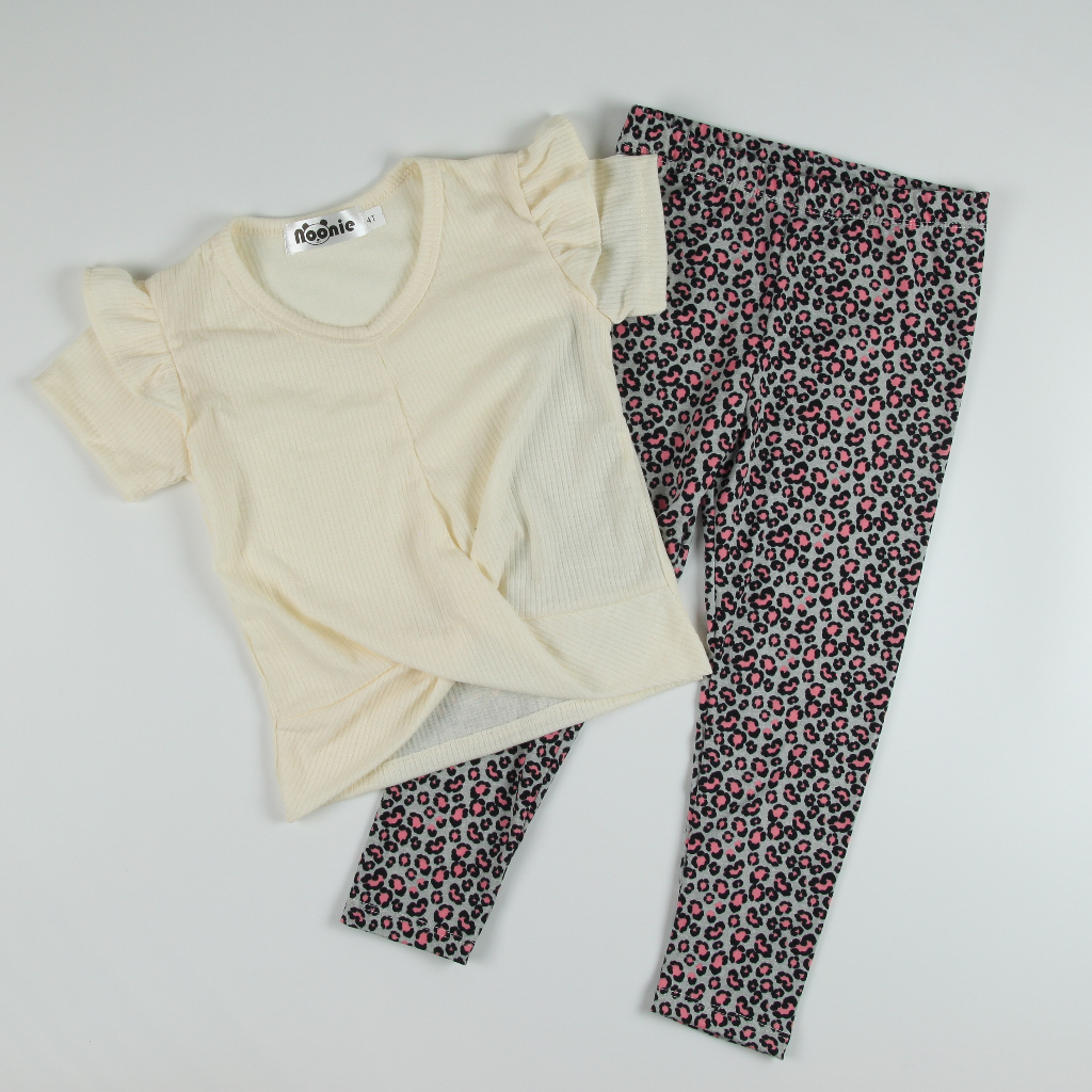 Noonie - Girls Set (2-16Y) - Stretchable Twist Hem Blouse with Leggings ...