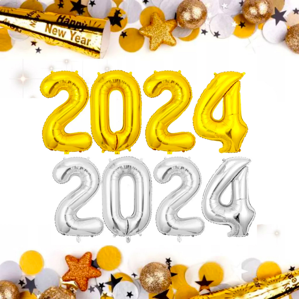 2024 foil balloon set 16inch birthday partyneeds happy new year ...