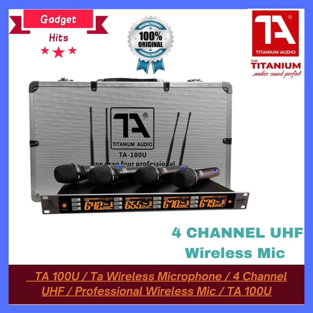 Titanium Audio 100U / Ta Wireless Microphone / 4 Channel UHF ...