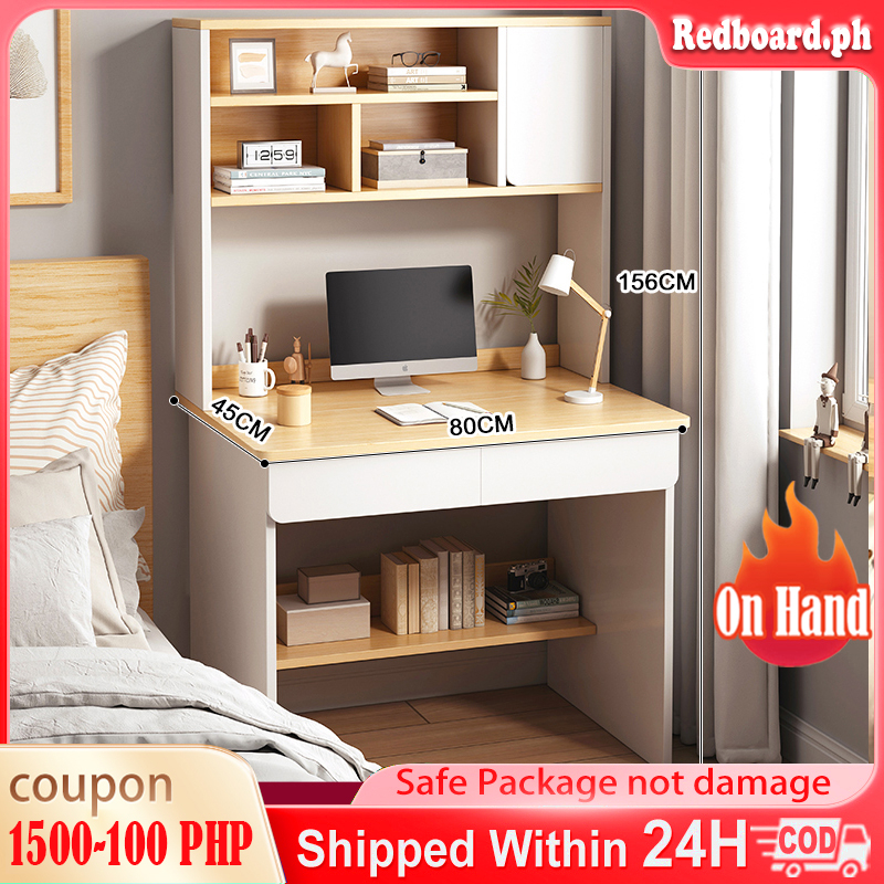 【On Hand】Home Computer Table Desktop With Drawer Bookshelf Desk Study ...