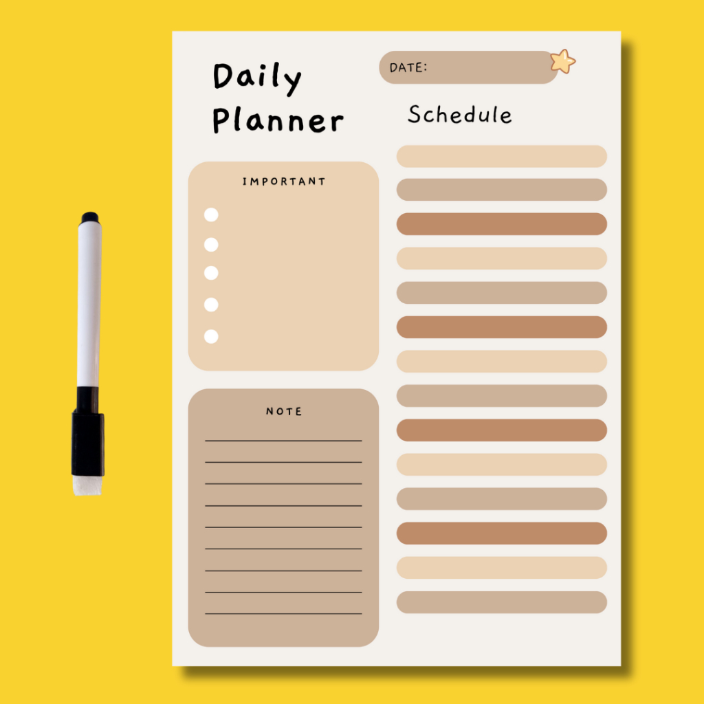 Daily Planner Board Schedule Magnetic Organizer Chart Ref Laminated A4 ...