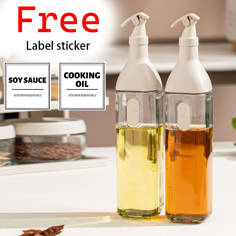 1pc Seasoning Oil Bottle 500ml Leak-Proof and Minimalist Pantry Labels ...