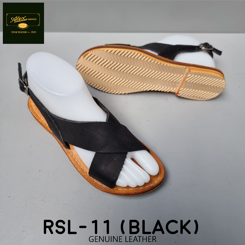 ALEX SHOES WOMEN'S GENUINE LEATHER TOOLING SLIPPERS (RSL-11) | Shopee ...