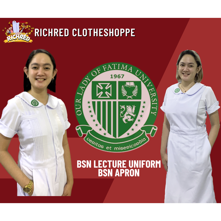 OLFU/BSN LECTURE / BSN APRON UNIFORM (WITH FREE LOGO) | Shopee Philippines