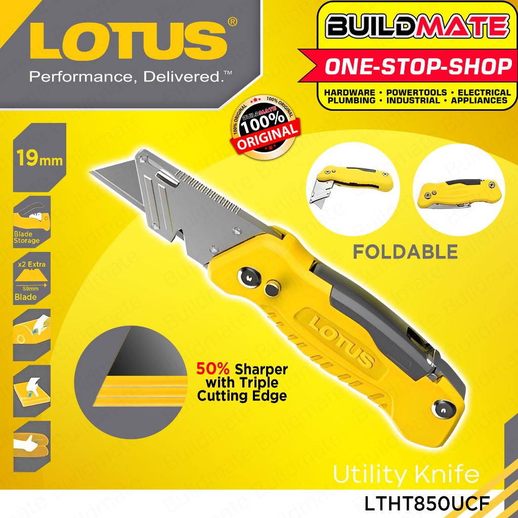BUILDMATE Lotus Foldable Utility Knife 19MM Handy Cutter Retractable ...